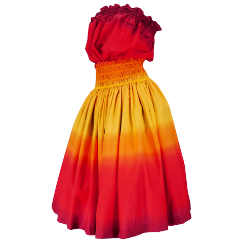Hula Tube Top & Pa'u Set-Up / Gradation / Yellow & Red / J1248-hulaohana