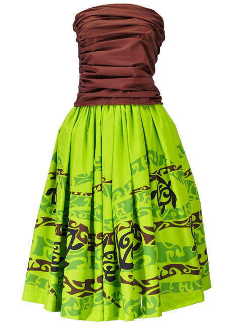 Hula Draping Tube Top & Pa'u Skirt with a cord Set-Up / Green / G2082g ...