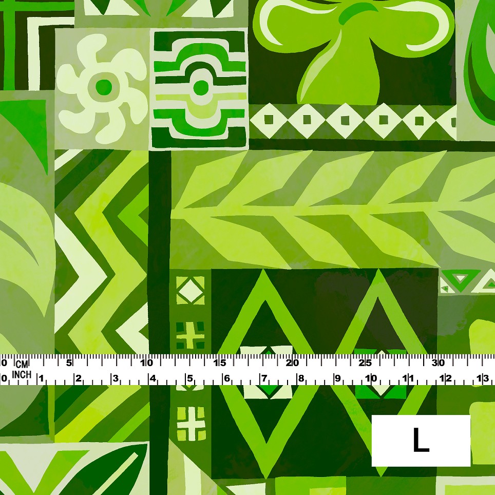 Hula Fabric / Square Design / JKH-626-GR-hulaohana